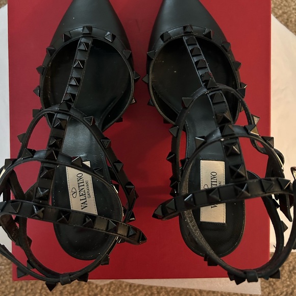 Valentino Garavani | Shoes | Valentino Black Rockstud Heels 65mm Heel ...